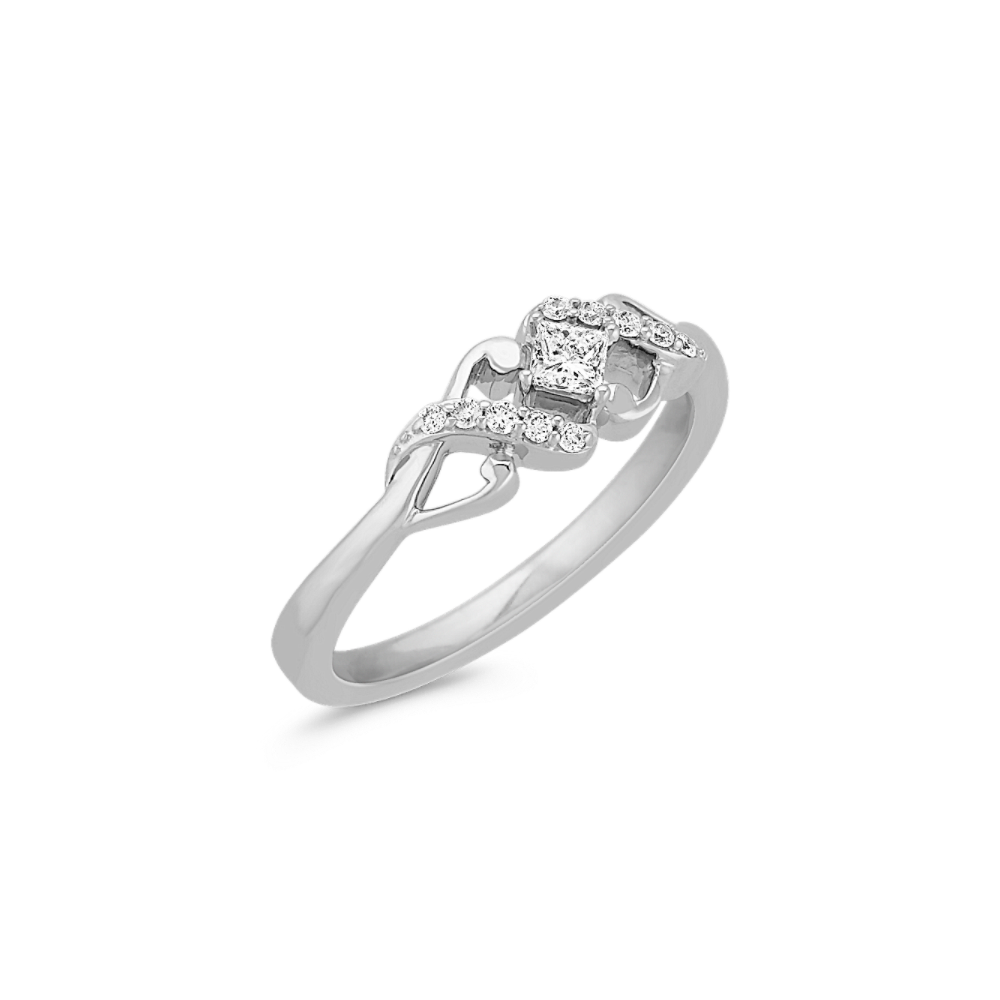 Princess Cut and Round Diamond Swirl Ring | Shane Co.