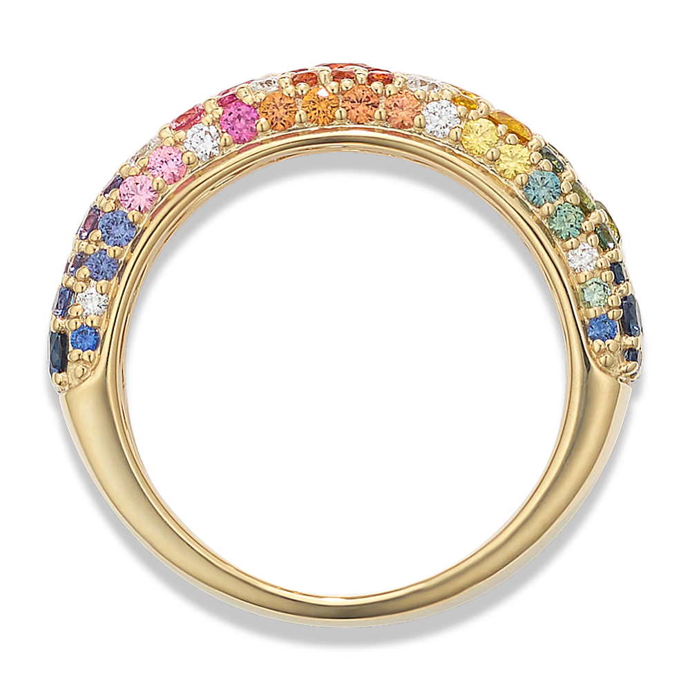 Mosaic Rainbow Sapphire & Diamond Ring (5.7mm) | Shane Co.