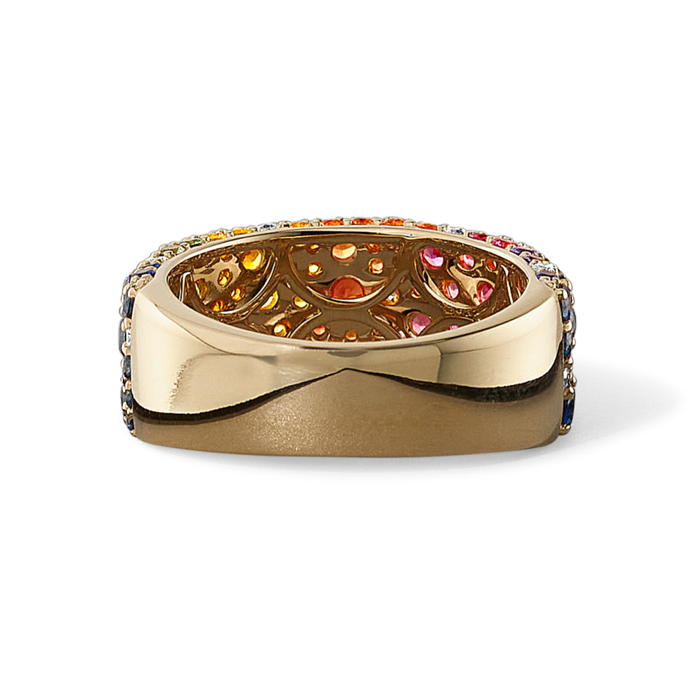 Mosaic Rainbow Sapphire & Diamond Ring (5.7mm) | Shane Co.
