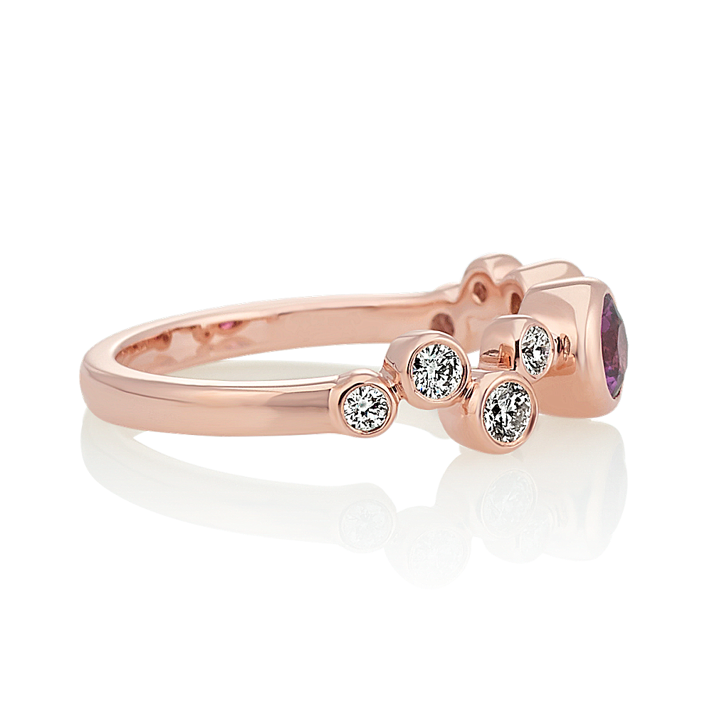 Raspberry Sapphire and Diamond Ring | Shane Co.