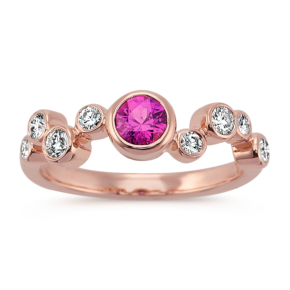 Raspberry Sapphire and Diamond Ring | Shane Co.