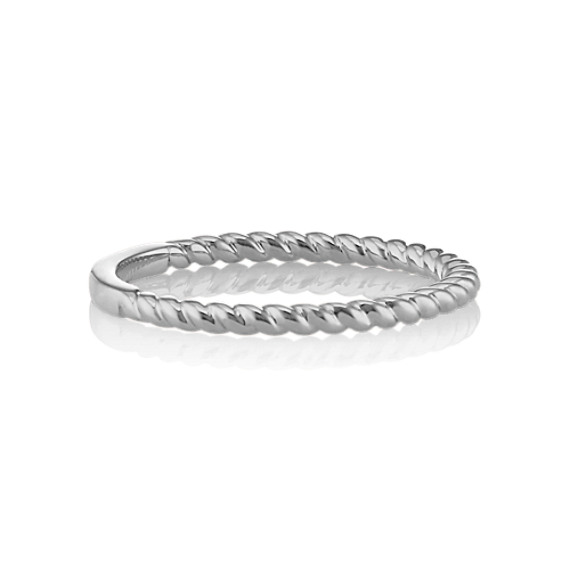 Rope Stackable Ring in 14k White Gold | Shane Co.
