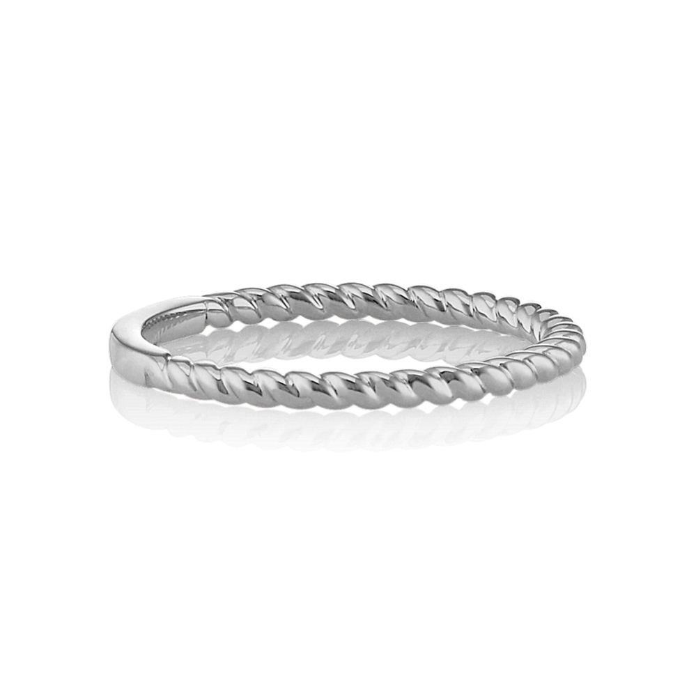 Rope Stackable Ring in 14k White Gold | Shane Co.