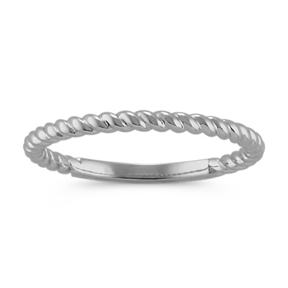 Rope Stackable Ring in 14k White Gold | Shane Co.