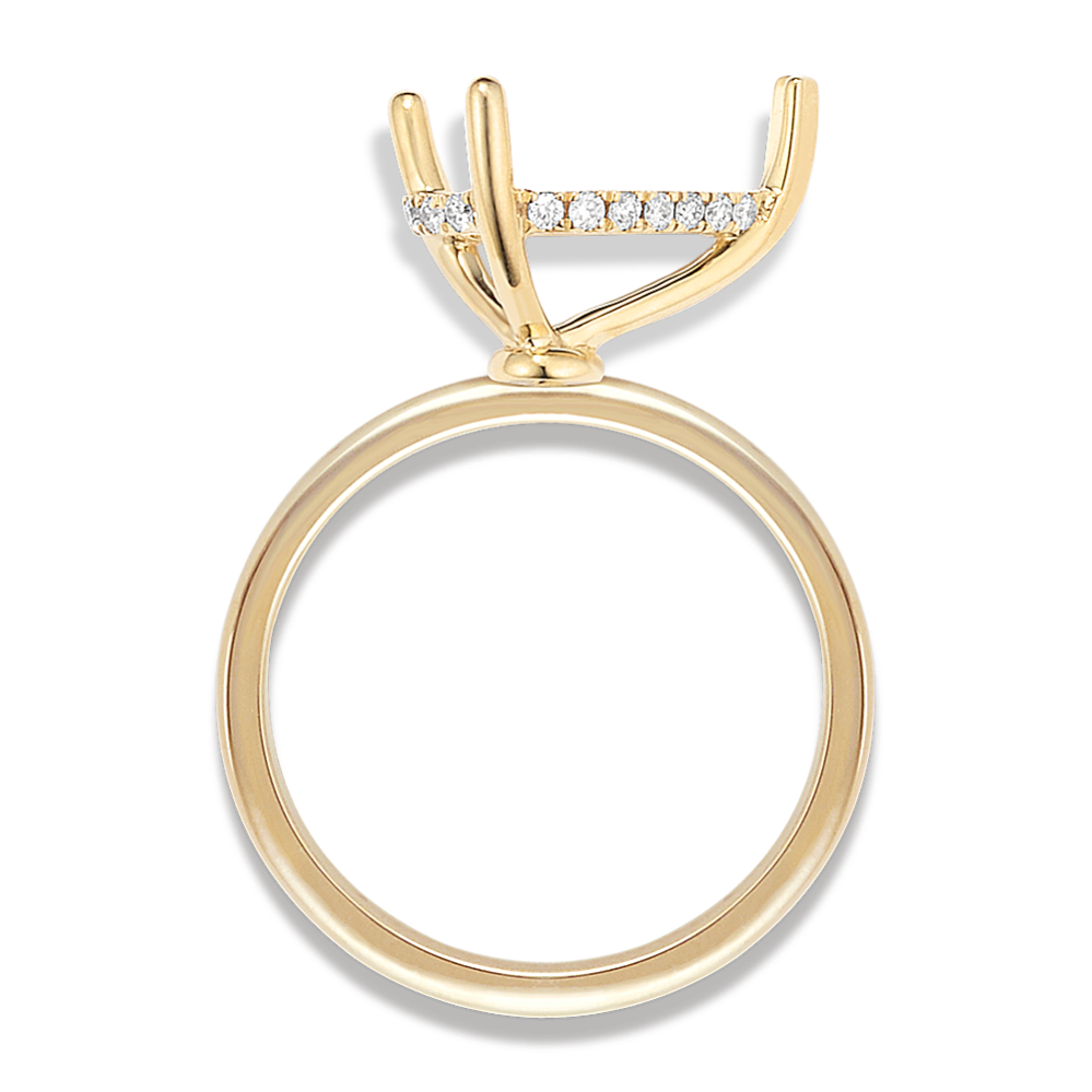 Rosebud Diamond Decorative Crown (Holds approx. 10.5x7.5mm Pear-Shaped ...