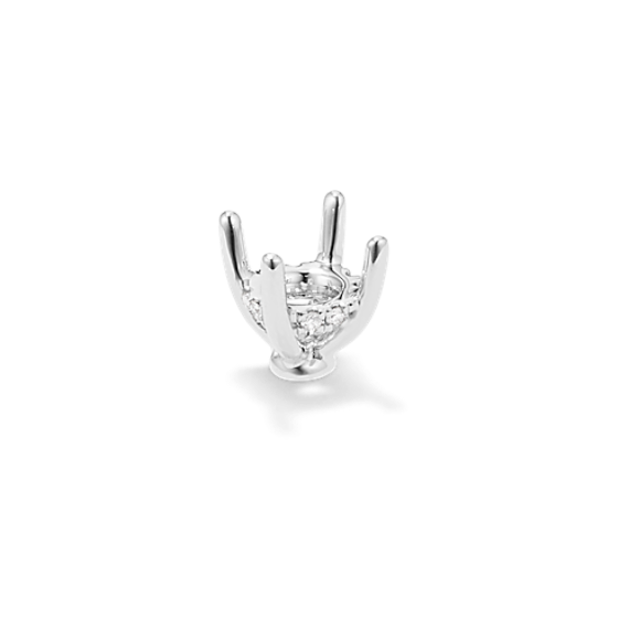 Rosebud Diamond Decorative Crown (Holds approx. 5.2mm Round) | Shane Co.