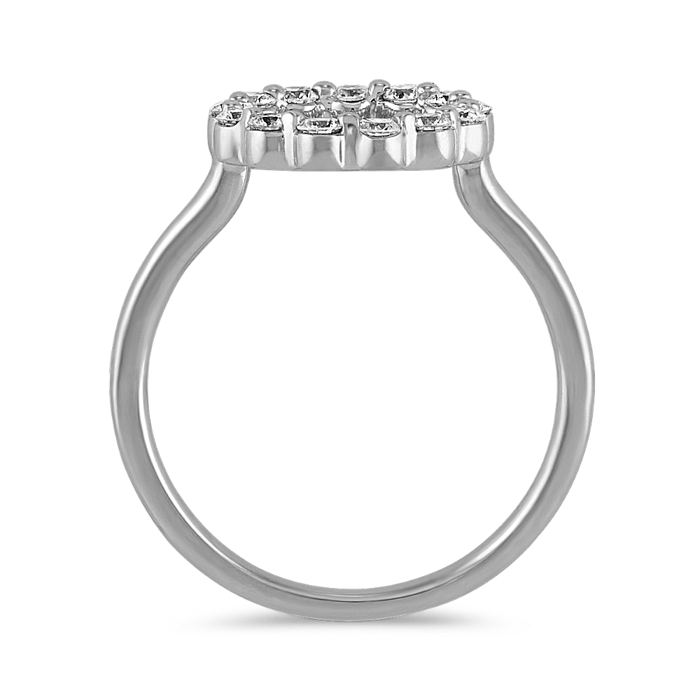 Round Diamond Circle Ring in 14k White Gold | Shane Co.