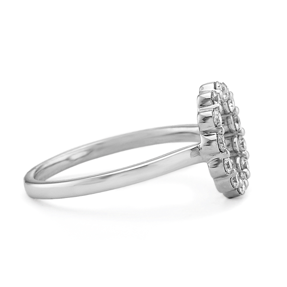 Round Diamond Circle Ring in 14k White Gold | Shane Co.