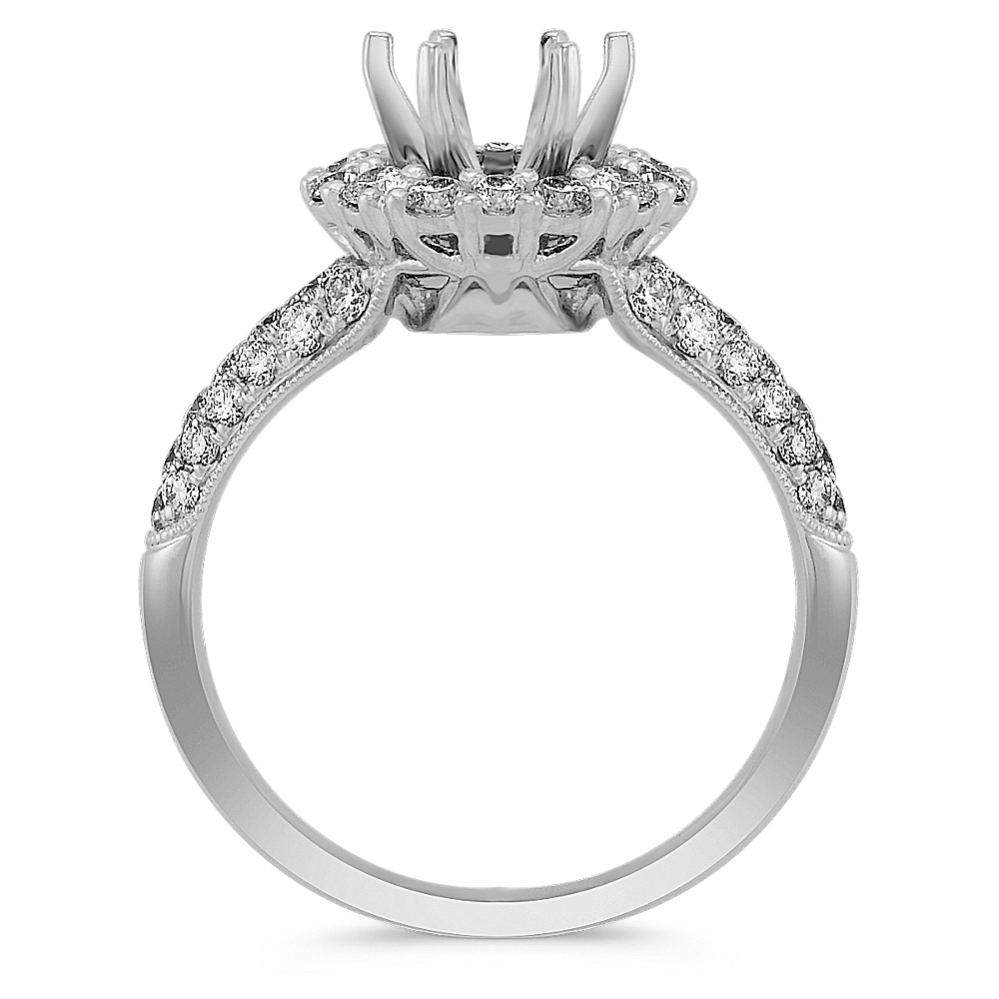 Round Diamond Halo Engagement Ring with Pave-Setting | Shane Co.
