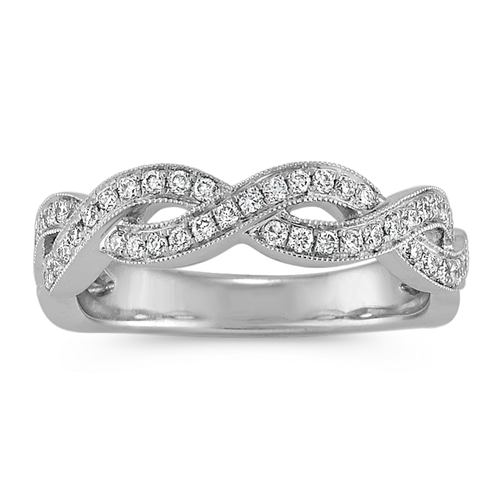 Round Diamond Infinity Swirl Platinum Ring | Shane Co.
