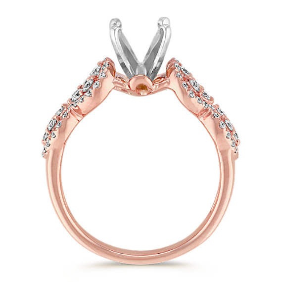 Round Diamond Pave-Set Engagement Ring in 14k Rose Gold | Shane Co.
