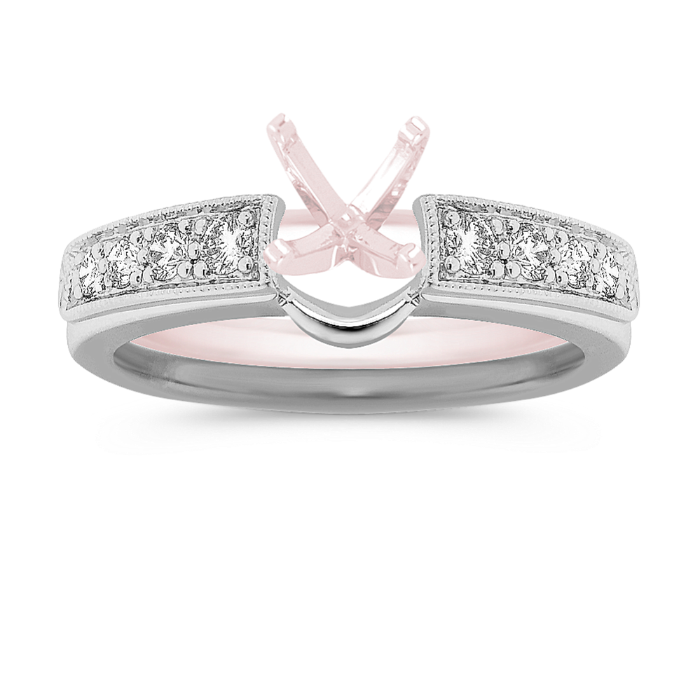 Round Diamond Solitaire Engagement Ring Wrap in White Gold | Shane Co.