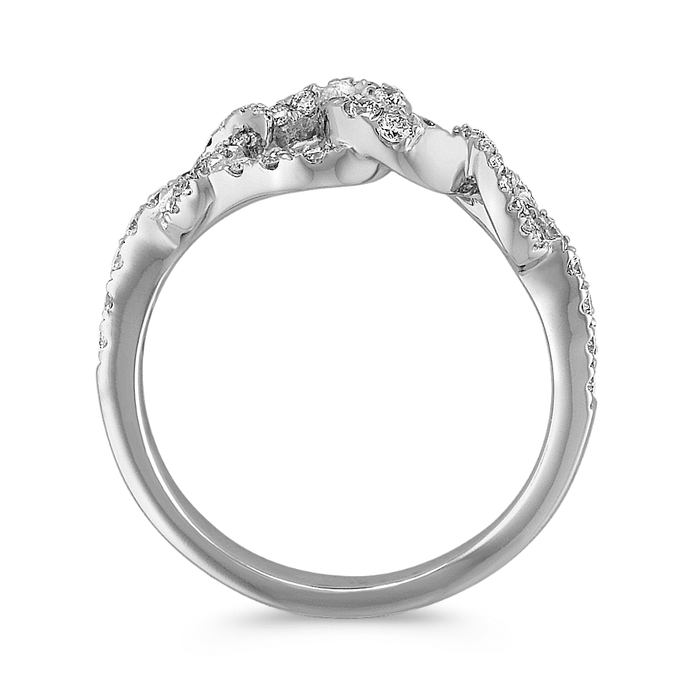 Round Diamond Swirl Ring with Pave-Setting | Shane Co.