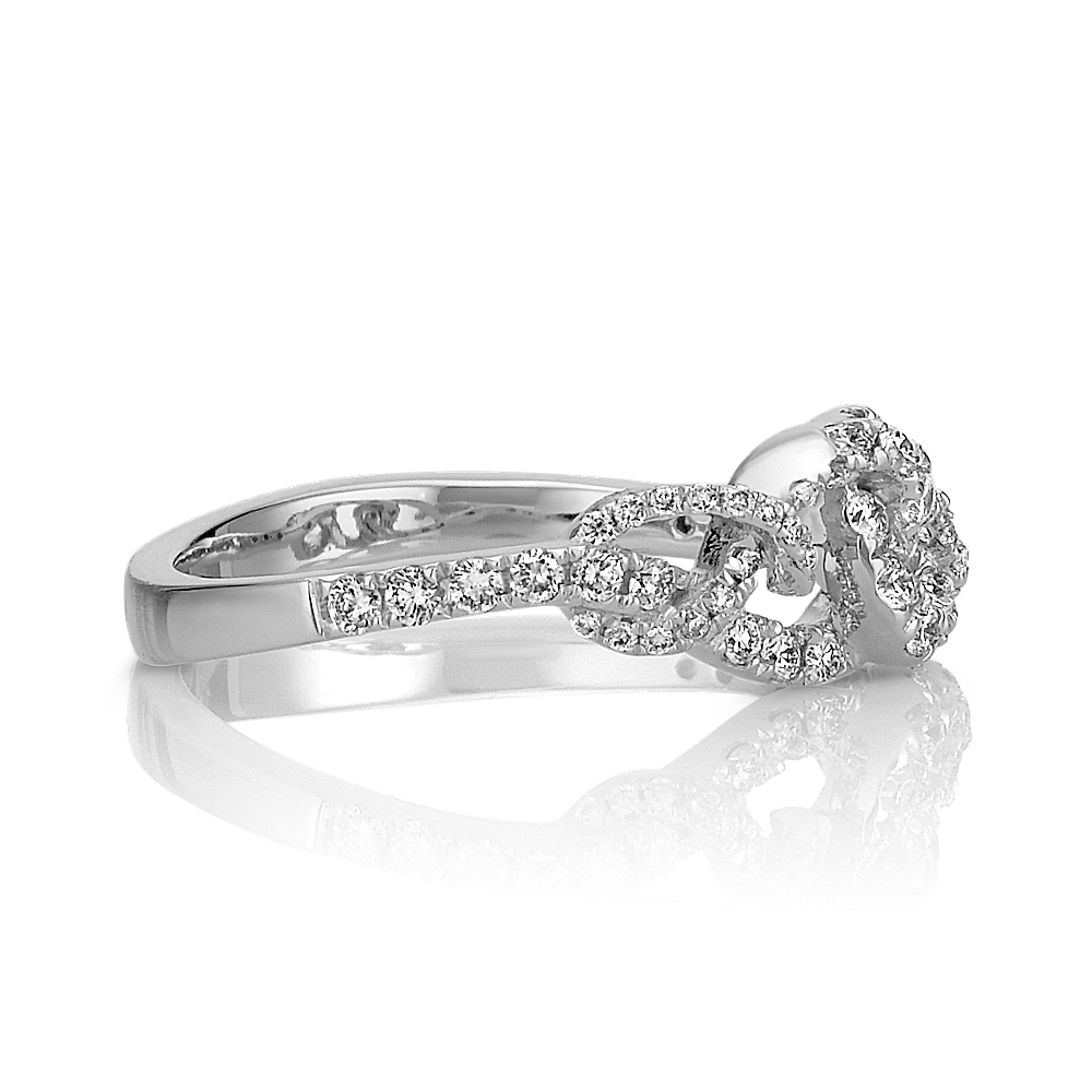 Round Diamond Swirl Ring with Pave-Setting | Shane Co.