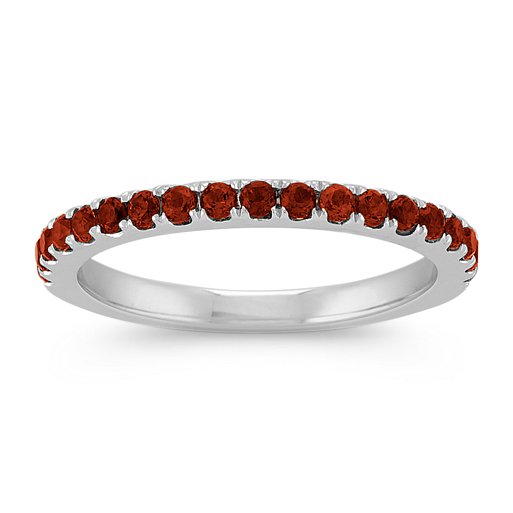 Round Garnet Stackable Ring | Shane Co.