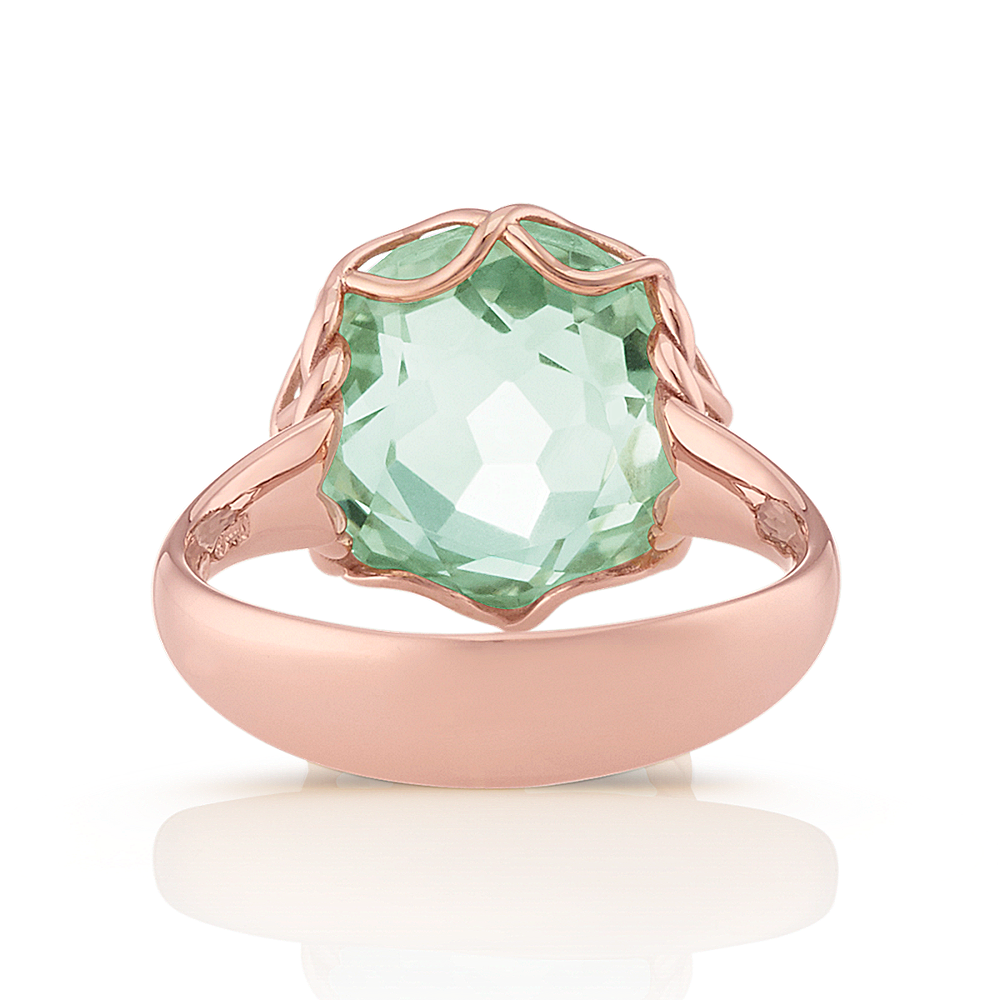 Round Green Quartz Ring in 14k Rose Gold | Shane Co.