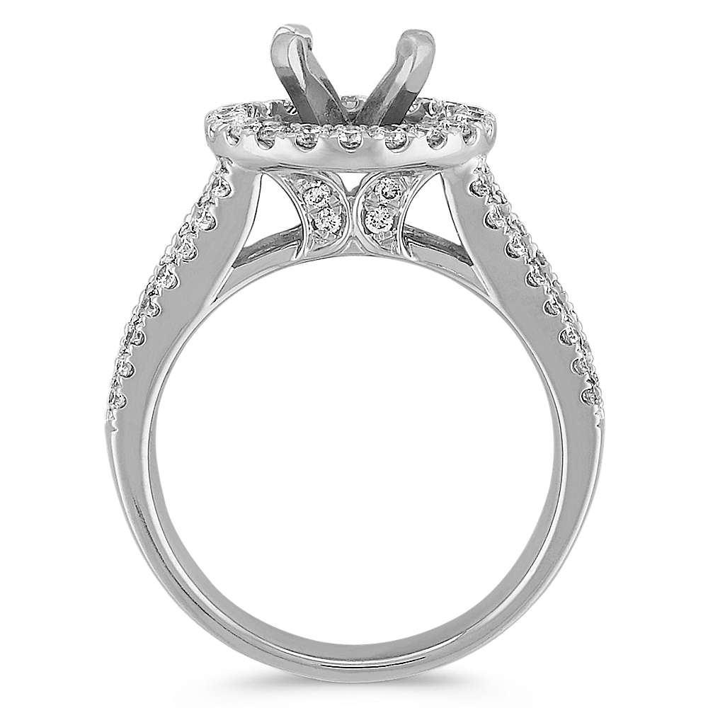 Round Halo Diamond Engagement Ring with Channel-Setting | Shane Co.