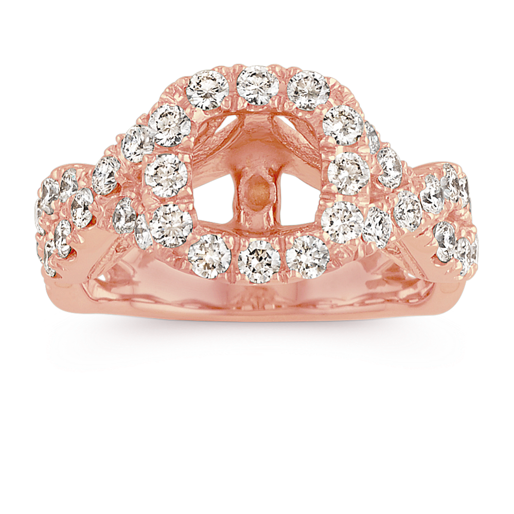 Alouette Halo Diamond Infinity Engagement Ring in 14k Rose Gold | Shane Co.