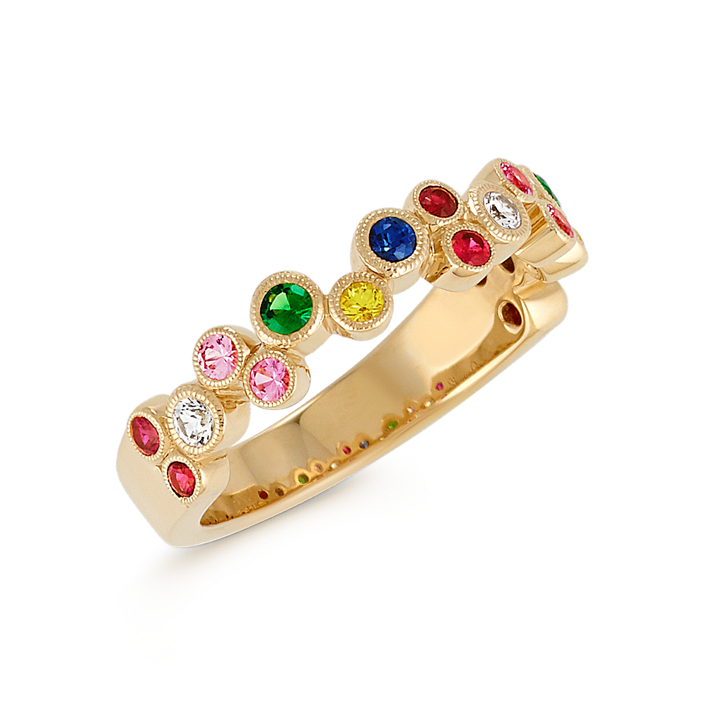 Round Multi-Colored Gemstone Rainbow Ring | Shane Co.