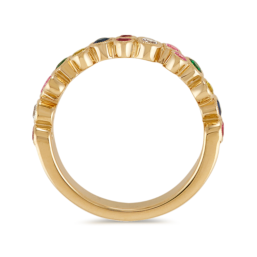 Round Multi-Colored Gemstone Rainbow Ring | Shane Co.