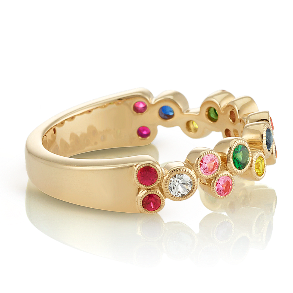 Round Multi-Colored Gemstone Rainbow Ring | Shane Co.