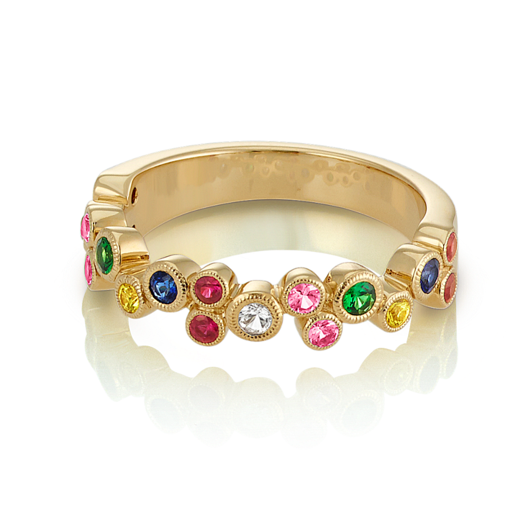 Round Multi-Colored Gemstone Rainbow Ring | Shane Co.