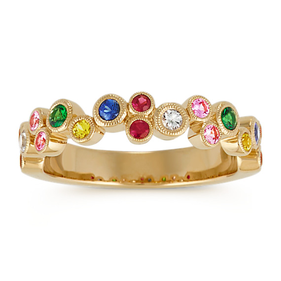 Round Multi-Colored Gemstone Rainbow Ring | Shane Co.