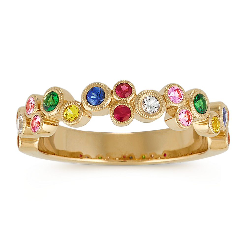 Round Multi-Colored Gemstone Rainbow Ring | Shane Co.