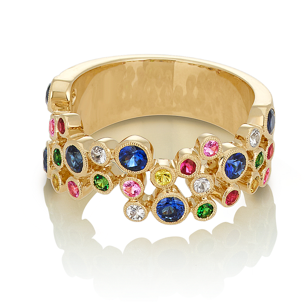 Soiree Multi-Colored Gemstone Rainbow Ring in 14K Yellow Gold | Shane Co.