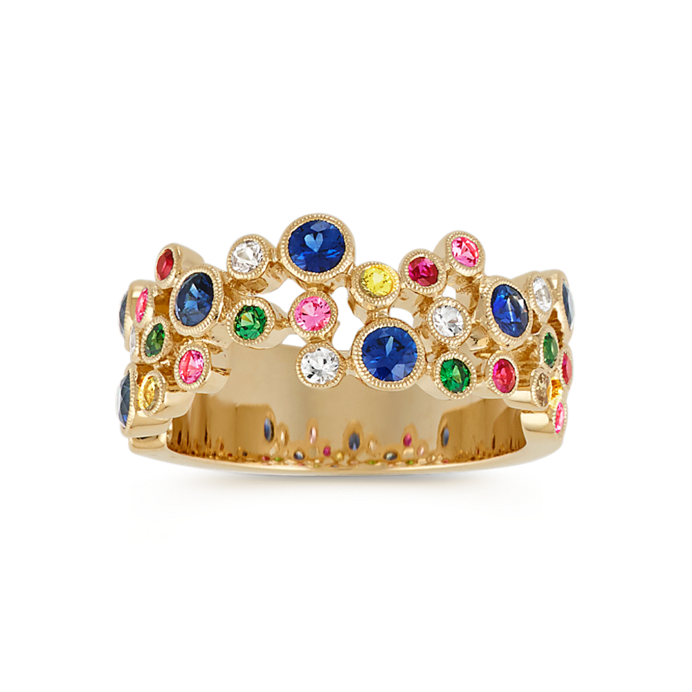 Soiree Multi-Colored Gemstone Rainbow Ring in 14K Yellow Gold | Shane Co.