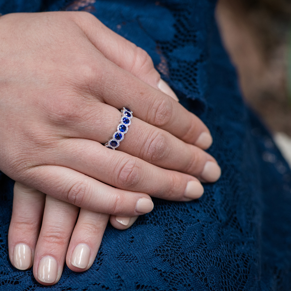 Round Traditional Sapphire and Diamond Ring | Shane Co.