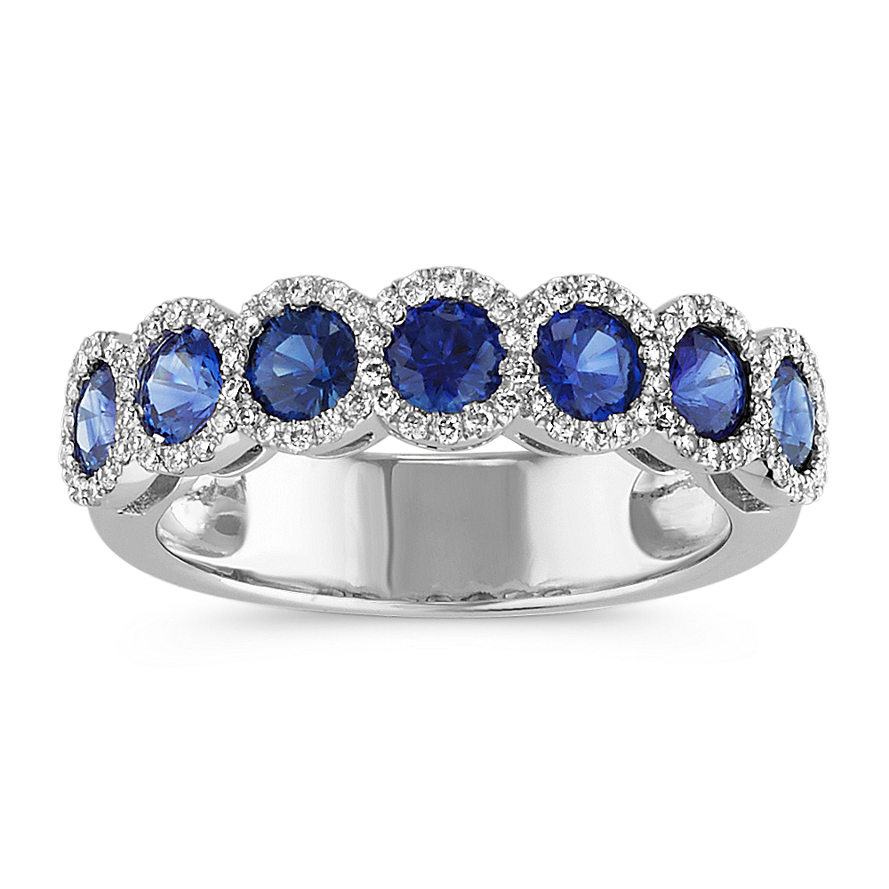 Round Traditional Sapphire and Diamond Ring | Shane Co.