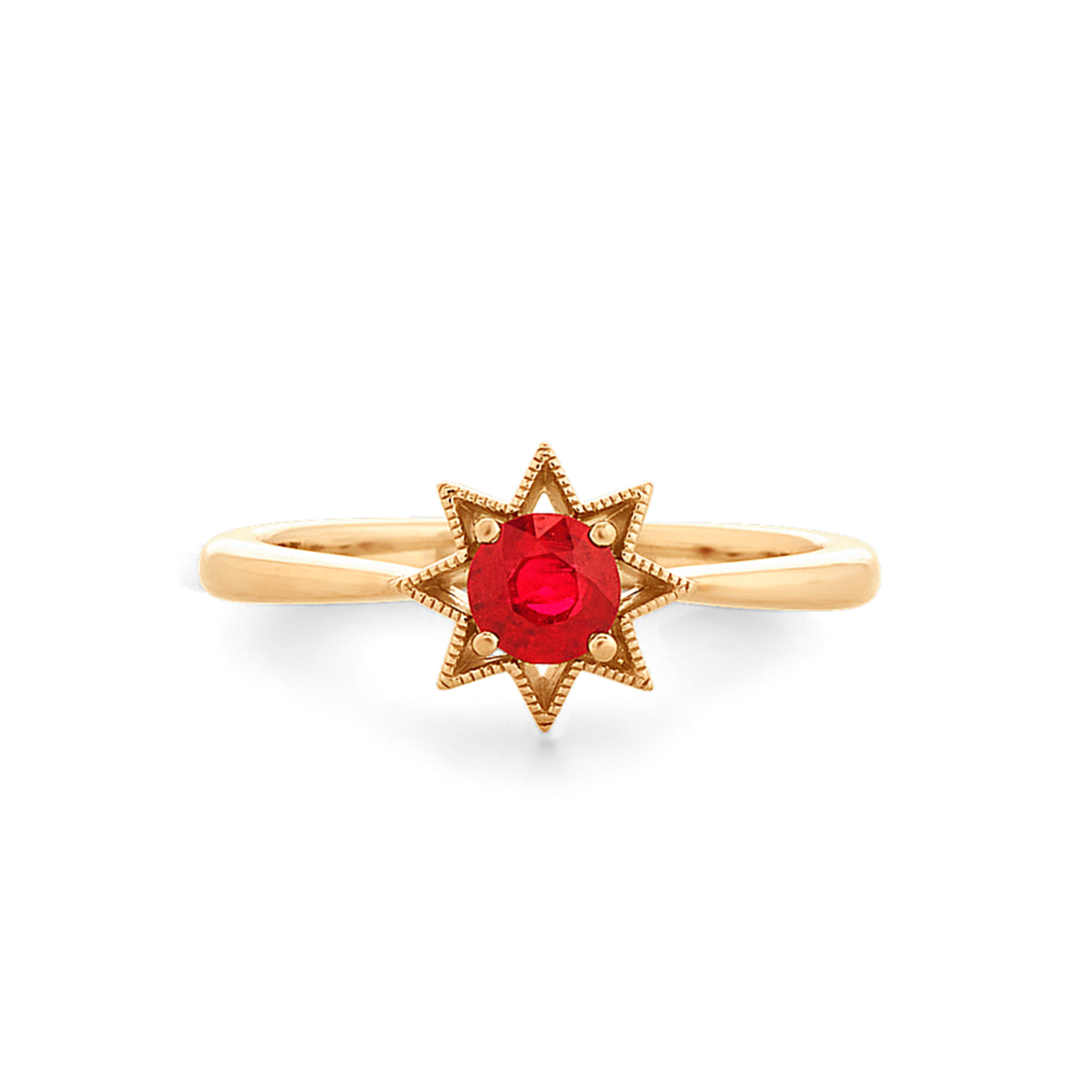 Ruby Star Ring in 14K Yellow Gold | Shane Co.
