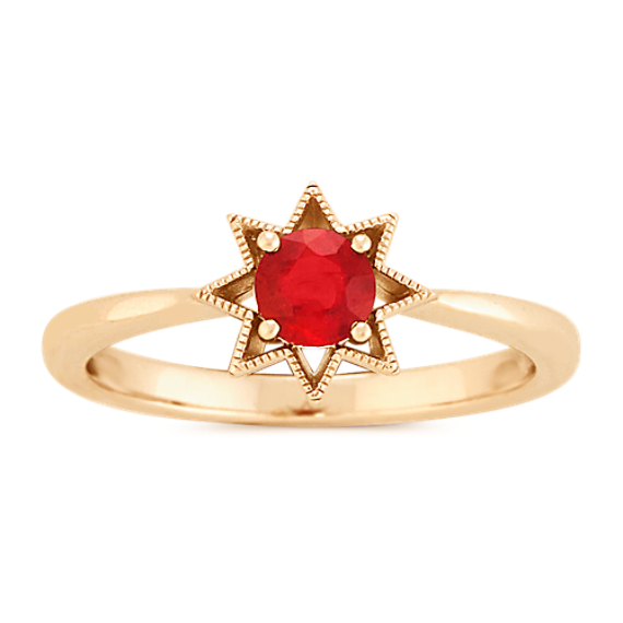 Ruby Star Ring in 14K Yellow Gold | Shane Co.