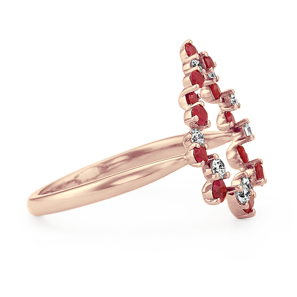 Ruby and Diamond Ring in 14k Rose Gold | Shane Co.