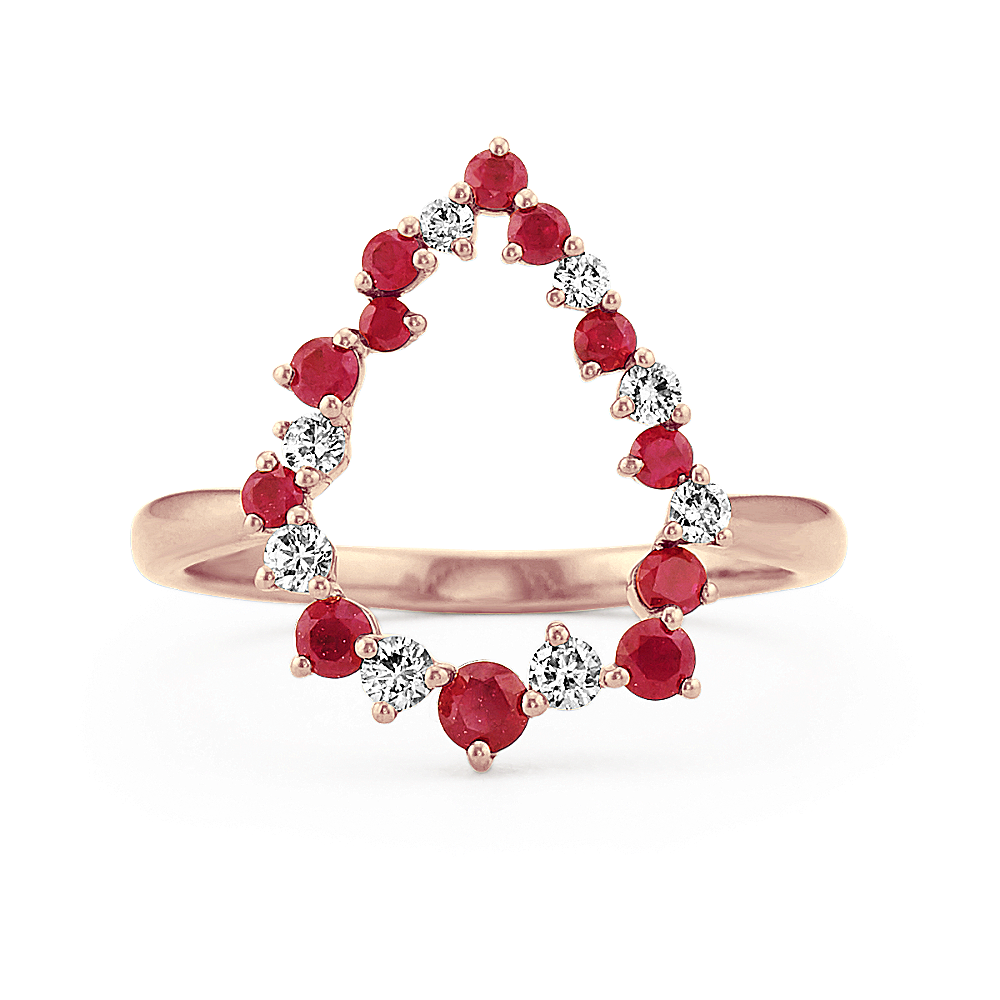 Ruby and Diamond Ring in 14k Rose Gold | Shane Co.
