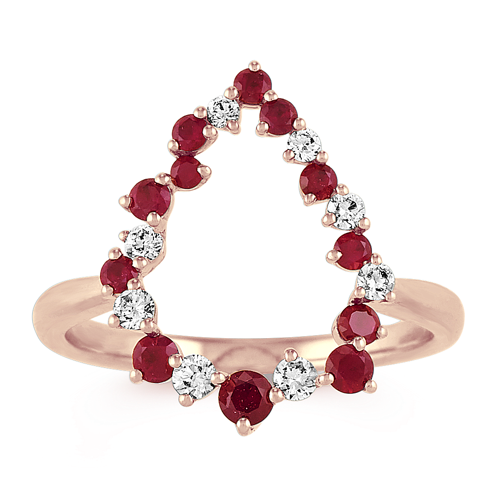 Ruby and Diamond Ring in 14k Rose Gold | Shane Co.