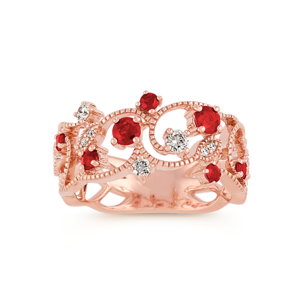 Orleans 0.75 ct tgw Ruby and Diamond Ring | Shane Co.