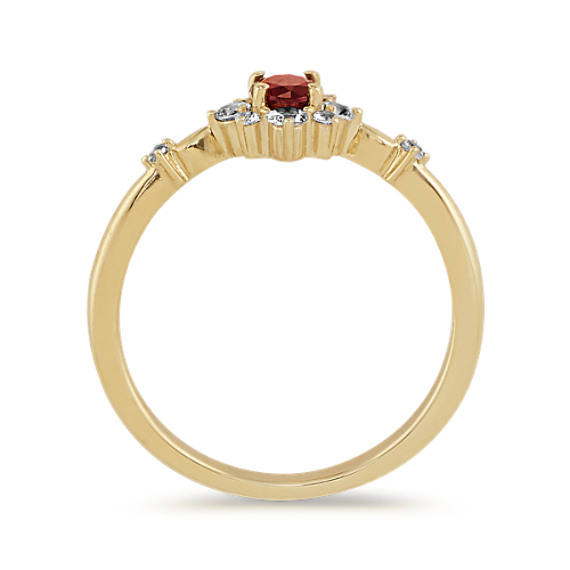 Ruby and White Sapphire Ring in 14k Yellow Gold | Shane Co.