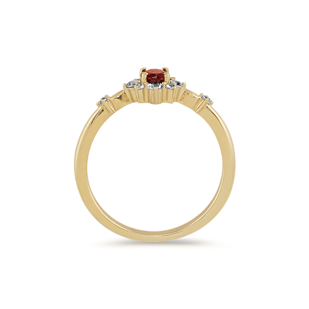Ruby and White Sapphire Ring in 14k Yellow Gold | Shane Co.