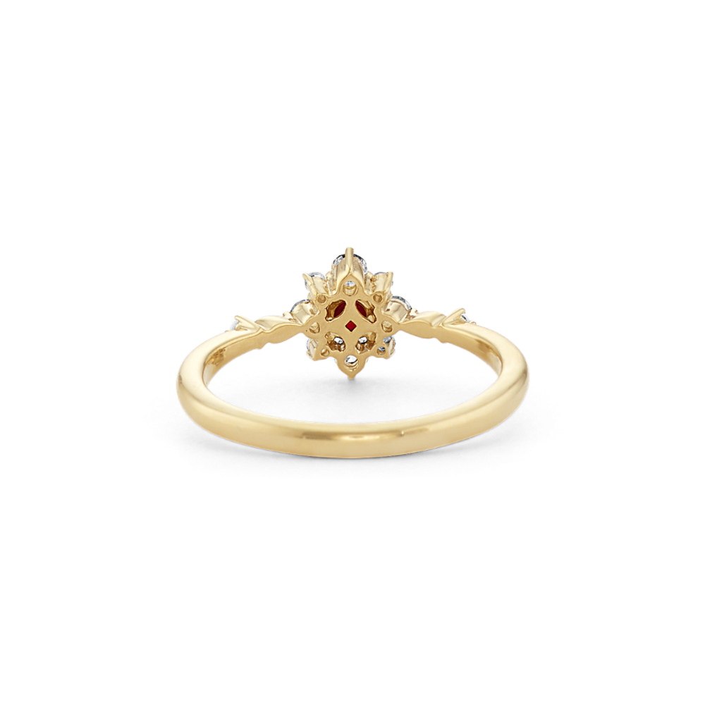 Ruby and White Sapphire Ring in 14k Yellow Gold | Shane Co.