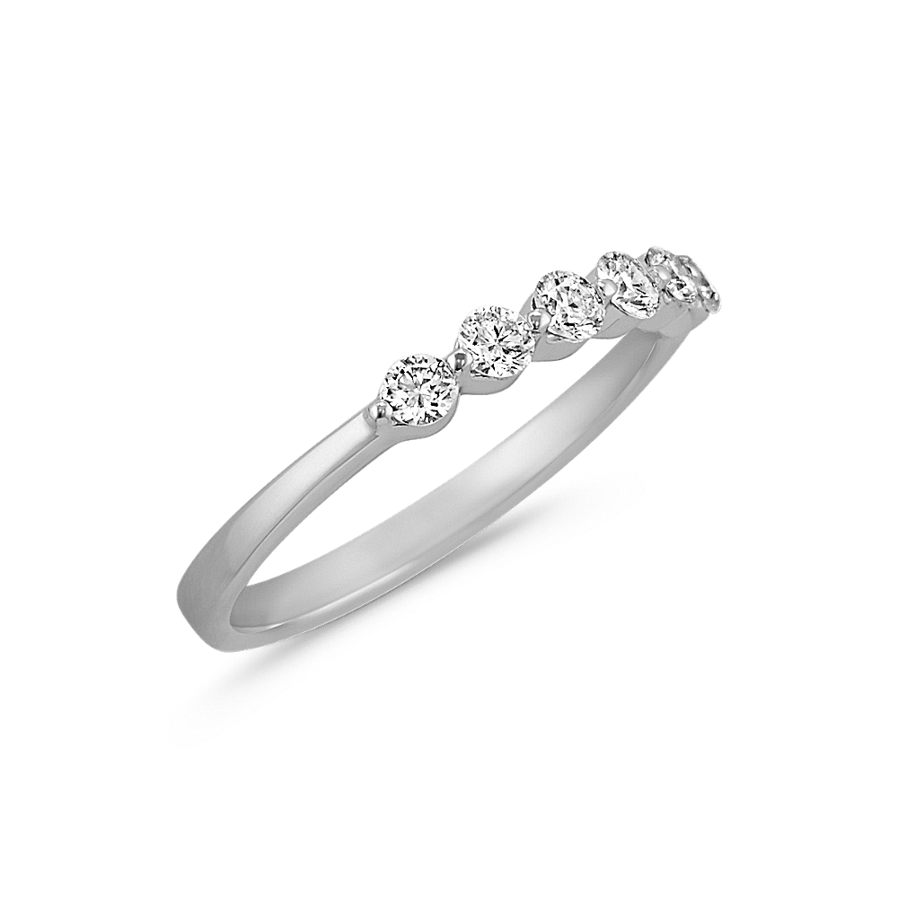 Six-Stone Round Diamond Wedding Band in Platinum | Shane Co.