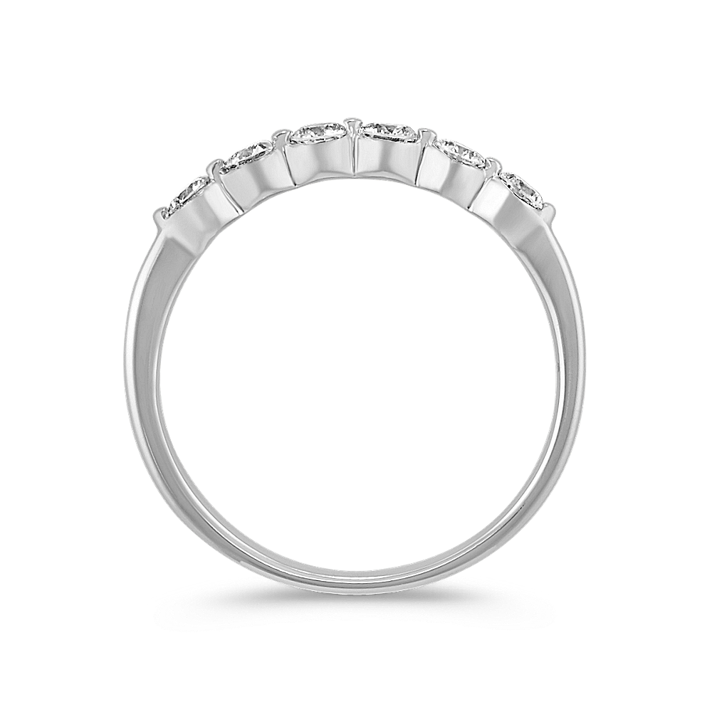 Six-Stone Round Diamond Wedding Band in Platinum | Shane Co.