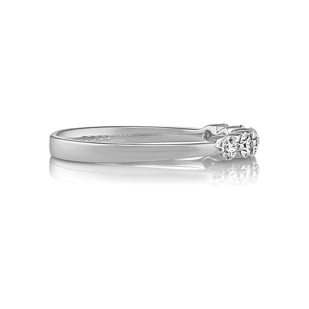 Six-Stone Round Diamond Wedding Band in Platinum | Shane Co.