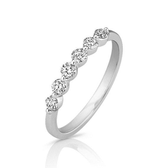 Six-Stone Round Diamond Wedding Band in Platinum | Shane Co.