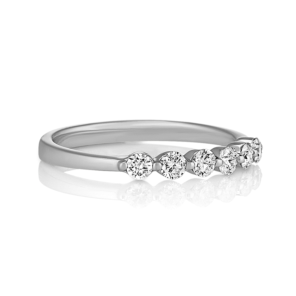 Six-Stone Round Diamond Wedding Band in Platinum | Shane Co.