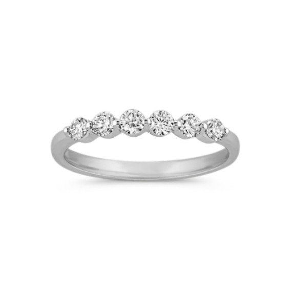 Six-Stone Round Diamond Wedding Band in Platinum | Shane Co.