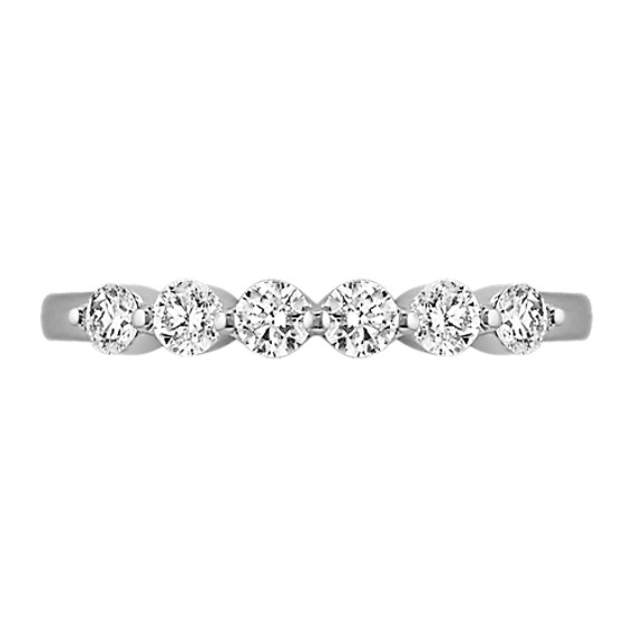 Six-Stone Round Diamond Wedding Band in Platinum | Shane Co.