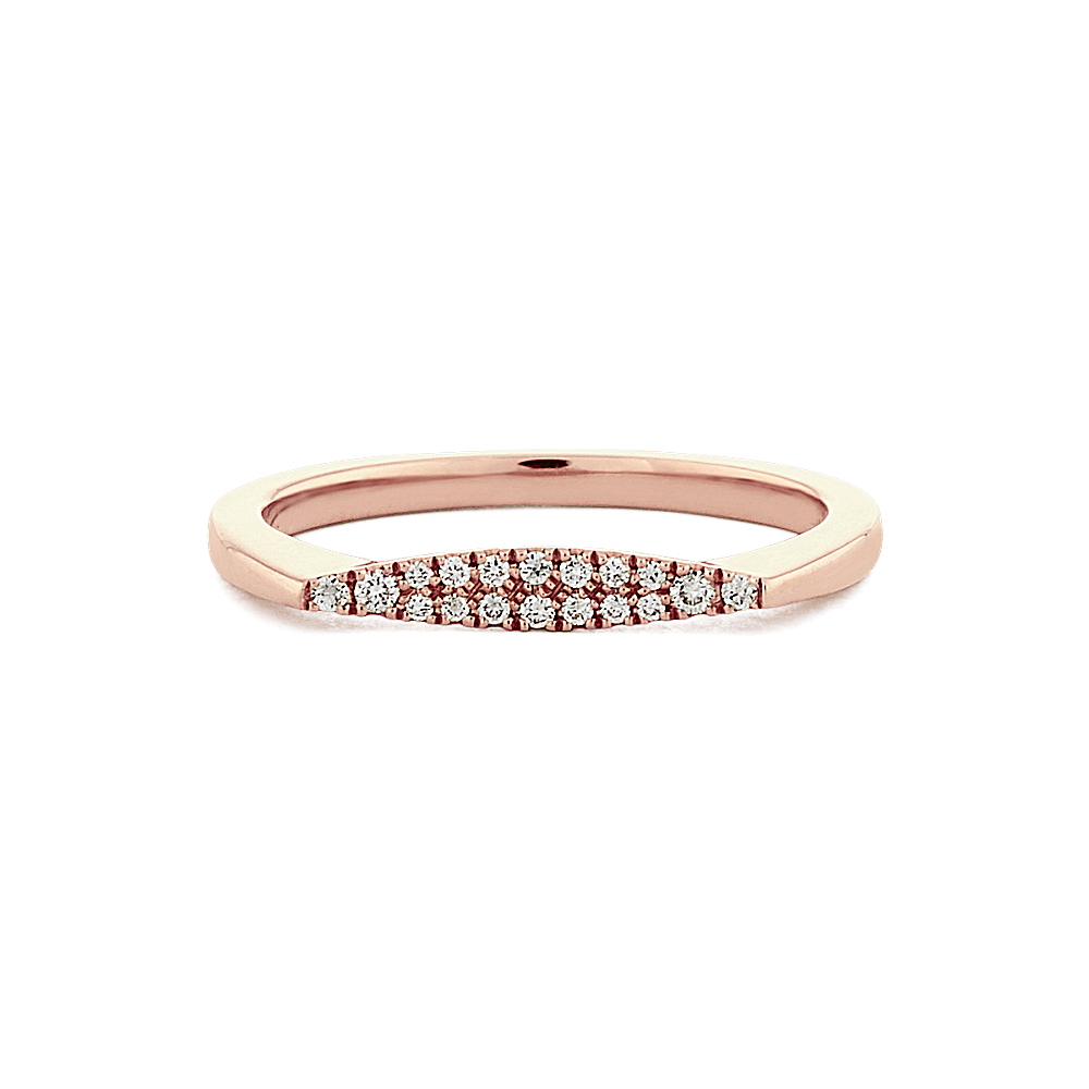 Ursa Stackable Diamond Ring in 14K Rose Gold | Shane Co.
