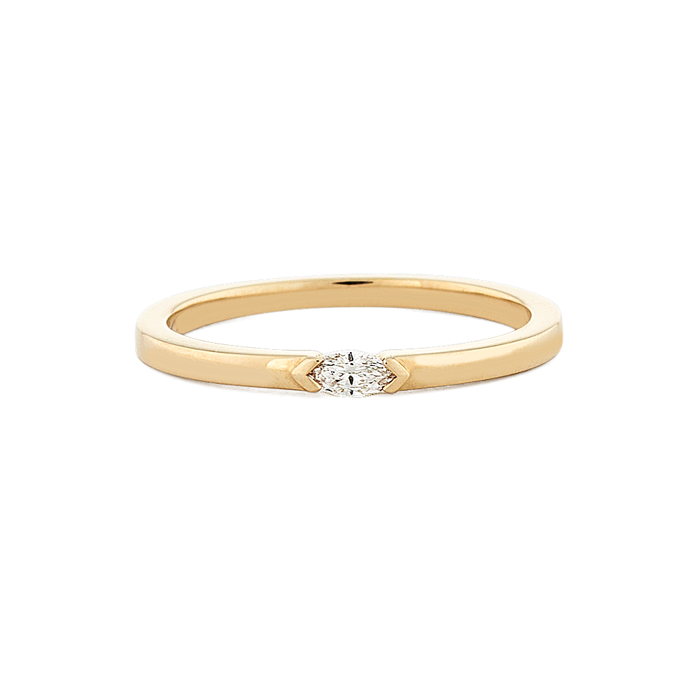 Stackable Diamond Ring in 14K Yellow Gold | Shane Co.